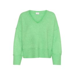 Strickpullover Kaffe "Strickpullover KAfridana", Damen, Gr. L, gr&uuml;n (spring bouquet melange), Obermaterial: 45% Polyester PES. 38% Nylon NY. 10% Polyacryl PAN. 5% Wolle mw. 2% Elasthan EL., Pullover Strickpullover