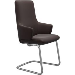 Polsterstuhl stressless "Laurel", braun (chocolate paloma, chrom gl&auml;nzend), B:58cm H:105cm T:60cm, Leder PALOMA: PALOMA ist ein durchgef&auml;rbtes Semianilin-M&ouml;belleder mit nat&uuml;rlicher Narbung., St&uuml;hle, Polsterstuhl, High Back mit Armlehne, Gr&ouml;&szlig;e L, mit Beinen aus Stahl in Chrom