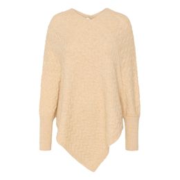 Strickponcho Kaffe "Poncho KAvinnie", Damen, beige (sand dollar melange), Obermaterial: 42% Polyacryl PAN. 30% Polyester PES. 28% Polyamid PA., Pullover