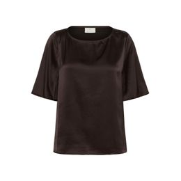 Kurzarmbluse Kaffe "Kurzarm-Bluse KAlotte", Damen, Gr. 34, braun (schwarz coffee), Obermaterial: 100% Polyester PES., Blusen
