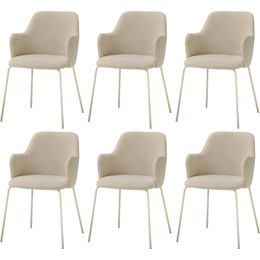 Armlehnstuhl Stolkom "Lissi BxHxT 60x84x44 cm", beige, creme, creme, beige, B:60cm H:84cm T:55cm, Metall, Polyester, St&uuml;hle, Armlehnstuhl, Breite 60cm, Metallgestell