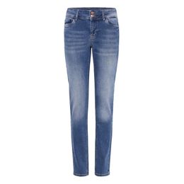 Regular-fit-Jeans Pulz Jeans "Jeans PZSUZY", Damen, Gr. 34, L&auml;nge 32, blau (medium blau denim), Obermaterial: 91% Baumwolle CO. 7% Elastomultiester ELE. 2% Elasthan EL., Jeans