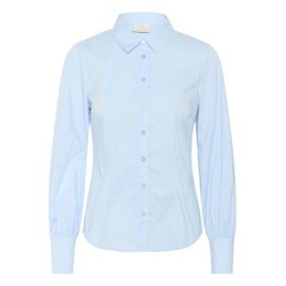 Langarmhemd Kaffe "Langarm - Hemd KAnicole", Damen, Gr. 46, N-Gr, blau (windsurfer cc.), Obermaterial: 65% Baumwolle CO. 32% Nylon NY. 3% Elasthan EL., Hemden