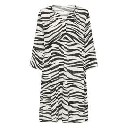 Midikleid Kaffe "Kleid KAlea", Damen, Gr. 46, N-Gr, wei&szlig; (chalk, schwarz animal), Obermaterial: 100% Viskose LENZING ECOVERO CV LenzEcov., Kleider Midikleid