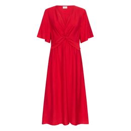 Midikleid Kaffe "Kleid KAjasmin", Damen, Gr. 34, N-Gr, rot (lollipop cc), Obermaterial: 83% Viskose CV. 17% Polyamid PA., Kleider Midikleid