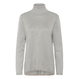 Strickpullover Culture "Strickpullover CUannemarie", Damen, Gr. M, grau (light grau melange), Obermaterial: 82% Viskose LENZING ECOVERO CV LenzEcov. 18% Elasthan EL., Pullover Strickpullover
