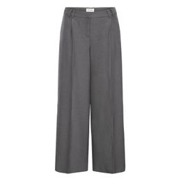 Marlene-Hose Ichi "Hose IHLEXI", Damen, Gr. 38, N-Gr, grau (gray pinstripe melange), Obermaterial: 90% Polyester PES. 10% Elasthan EL., Hosen
