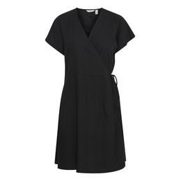 Midikleid B.Young "Kleid BYFALAKKA", Damen, Gr. 38, N-Gr, schwarz, Obermaterial: 55% Leinen LI. 45% Viskose CV., Kleider Midikleid