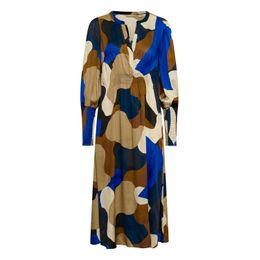 Midikleid Culture "Kleid CUdana", Damen, Gr. XXL, N-Gr, bunt (blau, braun art), Obermaterial: 100% Viskose LENZING ECOVERO CV LenzEcov., Kleider Midikleid