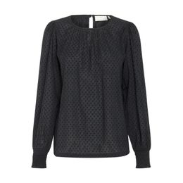Langarmbluse Kaffe "Langarm-Bluse KAroca", Damen, Gr. 36, schwarz (schwarz deep), Obermaterial: 100% Baumwolle CO., Blusen