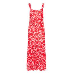 Midikleid Kaffe "Kleid KAvalery", Damen, Gr. 40, N-Gr, rot (rot flower print), Obermaterial: 100% Viskose LENZING ECOVERO CV LenzEcov., Kleider Midikleid