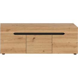 Sitzbank Home Affaire "REHAT, TOPSELLER, Breite 120cm, 3 T&uuml;ren, 4 F&auml;cher", basalt grau, artisan eiche nachbildung, basalt grau, artisan eiche nachbildung, B:120cm H:43cm T:37cm, FSC-zertifizierter Holzwerkstoff, Sitzb&auml;nke, Sitzbank, Garderobenbank, Flurbank, Dielenbank, Bank mit Stauraum, Bank