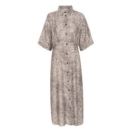 Midikleid Kaffe "Kleid KAdebra", Damen, Gr. 36, N-Gr, beige (abstract leopard), Obermaterial: 80% Viskose CV. 20% Polyamid PA., Kleider Midikleid