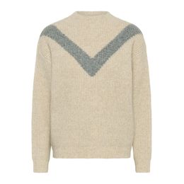 Strickpullover Kaffe "Strickpullover KAelina", Damen, Gr. L, beige (feather g. meliert with grau meliert), Obermaterial: 80% Polyester PES. 10% Wolle mw. 10% Polyamid PA., Pullover Strickpullover
