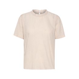 Blusentop Cream "Kurzarm-Bluse KatinkaCR", Damen, Gr. 36, beige (travertine), Obermaterial: 100% Baumwolle CO., Blusen Blusentop