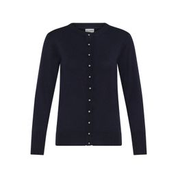 Strickjacke Pulz Jeans "Strickjacke PZSARA", Damen, Gr. M, blau (schwarz sapphire), Obermaterial: 80% Viskose LENZING ECOVERO CV LenzEcov. 20% Polyester PES., Strickjacken Strickjacke