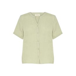 Hemdbluse Cream "Langarm-Hemd CRBellis", Damen, Gr. L-XL, gr&uuml;n (tea), Obermaterial: 100% Leinen LI., Blusen Hemdbluse