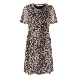 Midikleid Culture "Kleid CUmelida", Damen, Gr. L, N-Gr, beige (leopard), Obermaterial: 95% Polyester PES. 5% Elasthan EL., Kleider Midikleid