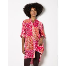 Hemdbluse Apricot "Bluse", Damen, Gr. S (36), pink, gewoben, Obermaterial: 70% Viskose CV. 30% Nylon NY., gemustert, V-Ausschnitt, Krempel&auml;rmel, Blusen Hemdbluse, im Patchwork-Design
