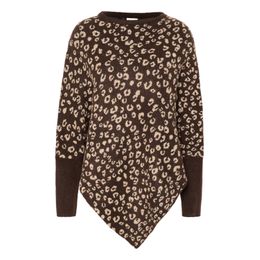 Strickponcho Kaffe "Poncho KAmolly", Damen, braun (shoppingbag, taupe gray), Obermaterial: 64% Polyacryl PAN. 22% Polyester PES. 10% metallisierte Fasern MTF. 4% Elasthan EL., Pullover