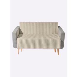 Tagesdecke Gr. 2, beige (elfenbein), B:110cm L:140cm, 100% Polyester, Tagesdecken