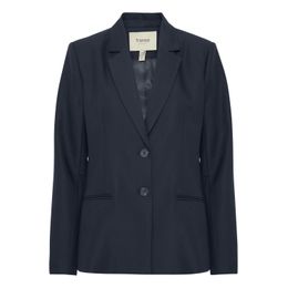 Blusenblazer Fransa "Blazer FRABIGAIL", Damen, Gr. 38, blau (schwarz peacoat), Obermaterial: 60% Polyester PES. 35% Viskose CV. 5% Elasthan EL., Blazer Blusenblazer