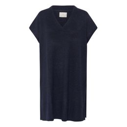 Strickponcho Kaffe "Poncho KAannetta", Damen, Gr. L-XL, blau (midnight marine), Obermaterial: 97% Polyester PES. 3% Elasthan EL., Pullover