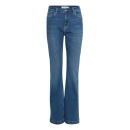Regular-fit-Jeans Pulz Jeans "Jeans PZBECCA", Damen, Gr. 27, L&auml;nge 30, blau (medium blau denim), Obermaterial: 82% Baumwolle CO. 16% Polyester PES. 2% Elasthan EL., Jeans
