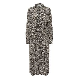 Midikleid Kaffe "Kleid KApollie", Damen, Gr. 34, N-Gr, schwarz (schwarz, elefants. graphicflower), Obermaterial: 50% Viskose CV. 50% Viskose LENZING ECOVERO CV LenzEcov., Kleider Midikleid