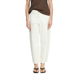 Relax-fit-Jeans comma, Damen, Gr. 42, N-Gr, wei&szlig;, Denim/Jeans, Obermaterial: 90% Baumwolle, 9% Polyester, 1% Elasthan, unifarben, relaxed fit lang, Jeans, mit Taschen