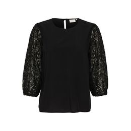 Langarmbluse Kaffe "Langarm-Bluse KAemilia", Damen, Gr. 34, schwarz (schwarz deep), Obermaterial: 100% Viskose LENZING ECOVERO CV LenzEcov., Blusen