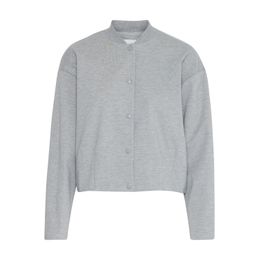 Wintermantel Ichi "Jacke IXKATE", Damen, Gr. L, grau (grau melange), Obermaterial: 74% Polyester Pol. recyc.. 22% Viskose CV. 4% Elasthan EL., M&auml;ntel Wintermantel