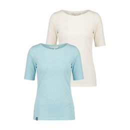 alife and kickin Rundhalsshirt ALIFE & KICKIN, Damen, Gr. L, ice, wei&szlig;, 100% Baumwolle (Bio), Rundhals, Shirts Rundhalsshirt, leichtes Sommer-Top aus Bio-Baumwolle mit Halbarm