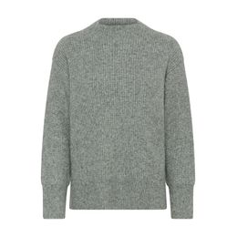 Strickpullover Kaffe "Strickpullover KAelina", Damen, Gr. M, grau (grau melange), Obermaterial: 80% Polyester PES. 10% Wolle mw. 10% Polyamid PA., Pullover Strickpullover