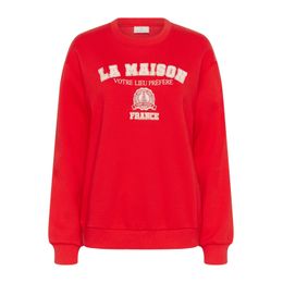 Sweatshirt Kaffe "Sweatshirt KAberta", Damen, Gr. XS, rot (true rot), Obermaterial: 65% Baumwolle CO. 35% Polyester PES., Sweatshirts Sweatshirt