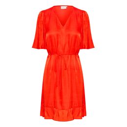 Midikleid Kaffe "Kleid KAdevi", Damen, Gr. 38, N-Gr, rot (grenadine), Obermaterial: 55% Viskose CV. 45% Polyester PES., Kleider Midikleid