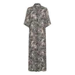 Midikleid Kaffe "Kleid KAthora", Damen, Gr. 38, N-Gr, beige (feather gray leaf print), Obermaterial: 100% Viskose LENZING ECOVERO CV LenzEcov., Kleider Midikleid