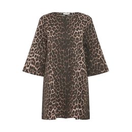 Jeanskleid B.Young "Denimkleid BYKENNA", Damen, Gr. 36, N-Gr, beige (denim leopard mix), Obermaterial: 98% Baumwolle CO. 2% Elasthan EL., Kleider