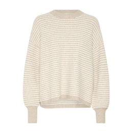 Strickjacke Kaffe "Strickjacke KAellery", Damen, Gr. L, beige (feather grau, chalk structure), Obermaterial: 38% Polyacryl PAN. 35% Polyester PES. 18% Nylon NY. 6% Wolle mw. 3% Elasthan EL., Strickjacken Strickjacke