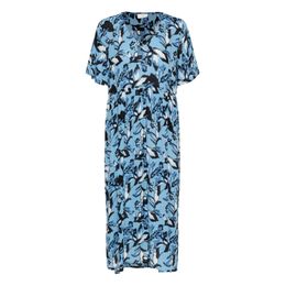 Midikleid Kaffe "Kleid KAjessi", Damen, Gr. 34, N-Gr, blau (blau graphic flower), Obermaterial: 100% Viskose LENZING ECOVERO CV LenzEcov., Kleider Midikleid