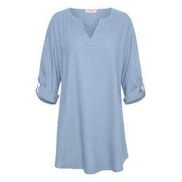 Midikleid Cream "Kleid CRVenta", Damen, Gr. 34, N-Gr, blau (cashmere blau), Obermaterial: 70% Viskose CV. 30% Leinen LI., Kleider Midikleid