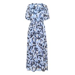 Midikleid Kaffe "Kleid KAelina", Damen, Gr. 36, N-Gr, blau (blau flower print), Obermaterial: 100% Polyester PES., Kleider Midikleid