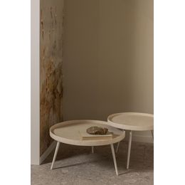 Beistelltisch Woood "Bounds mit Metallbeinen und Multiplex-Zinkbeschichtung &Oslash; 74 x H 40 cm", natur, B:74cm H:38cm T:74cm, Tische, Beistelltisch, 4 cm Randerh&ouml;hung, Tragkraft 20 kg, Metallbeine H&ouml;he 36 cm