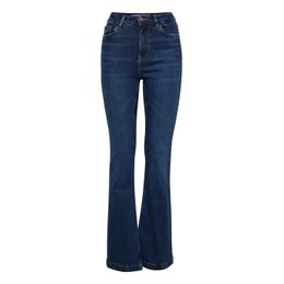 Regular-fit-Jeans Pulz Jeans "Jeans PZBECCA", Damen, Gr. 27, L&auml;nge 32, blau (dunkelblau denim), Obermaterial: 82% Baumwolle CO. 16% Polyester PES. 2% Elasthan EL., Jeans