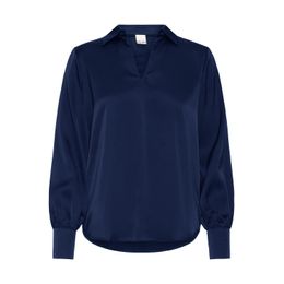 Langarmhemd Ichi "Langarm - Hemd IHSTORMY", Damen, Gr. 34, N-Gr, blau (navy blazer), Obermaterial: 100% Polyester PES., Hemden