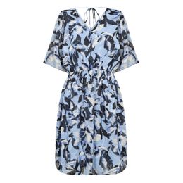 Midikleid Kaffe "Kleid KAelina", Damen, Gr. 36, N-Gr, blau (blau flower print), Obermaterial: 100% Polyester PES., Kleider Midikleid