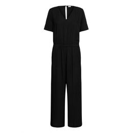 Jumpsuit Kaffe "Overall KAmilia", Damen, Gr. 34, N-Gr, schwarz (schwarz deep), Obermaterial: 70% Viskose CV. 30% Leinen LI., Overalls Jumpsuit
