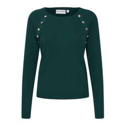 Strickpullover Pulz Jeans "Strickpullover PZSARA", Damen, Gr. M, gr&uuml;n (botanical garden melange), Obermaterial: 80% Viskose CV. 20% Polyester PES., Pullover Strickpullover