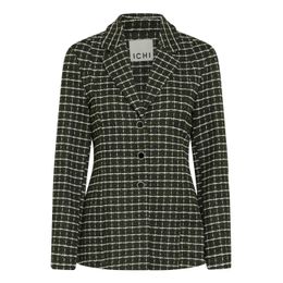 Blusenblazer Ichi "Blazer IHKATE", Damen, Gr. L, gr&uuml;n (rifle gr&uuml;n check), Obermaterial: 91% Polyester PES. 8% Baumwolle CO. 1% Elasthan EL., Blazer Blusenblazer