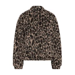 Wintermantel Pulz Jeans "Jacke PZROSIE", Damen, Gr. L, schwarz (schwarz animal), Obermaterial: 70% Polyester PES. 30% Wolle mw., M&auml;ntel Wintermantel